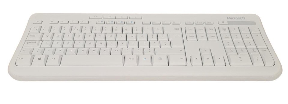 Microsoft Wired USB Keyboard 600 UK QWERTY Layout Spill Resistant White ...