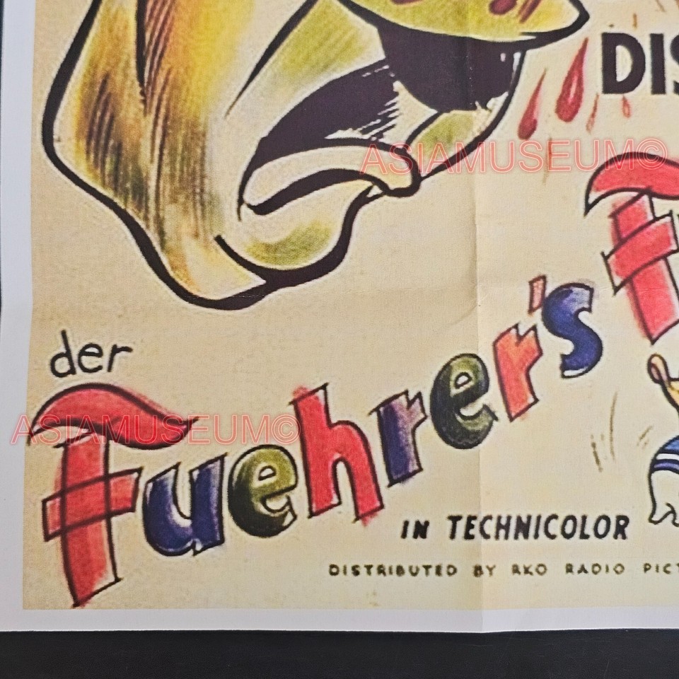 1944 WW2 USA AMERICA VINTAGE CARICATURE DONALD DUCK WAR PROPAGANDA ...