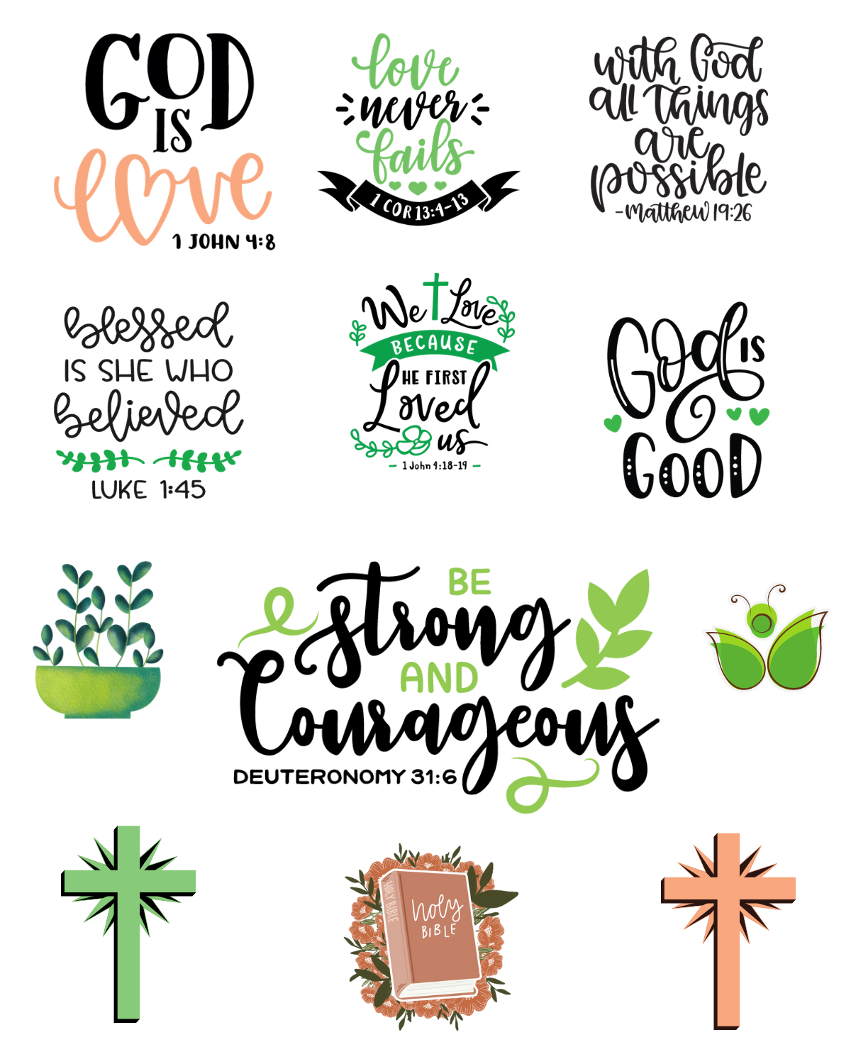 Religious Inspirational Bible Stickers Christian Daily Stickers | eBay