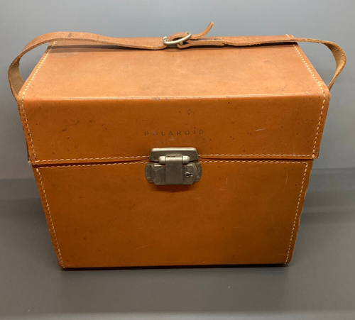 Vintage Leather Polaroid Camera Box Hard Side Travel Case Display Piece ...