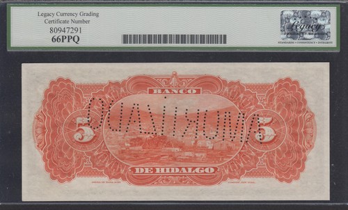 Mexico ,Hidalgo 5 Pesos 1902-1914 P# S305d LCG 66. GEM UNC | eBay