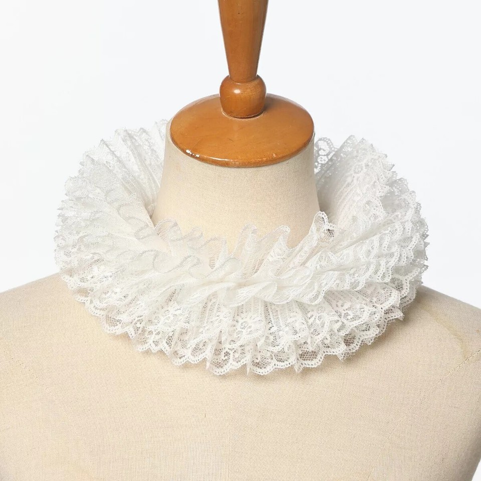 Renaissance Ruffle Collar Victorian Neck Ruff Elizabethan Collar clown ...