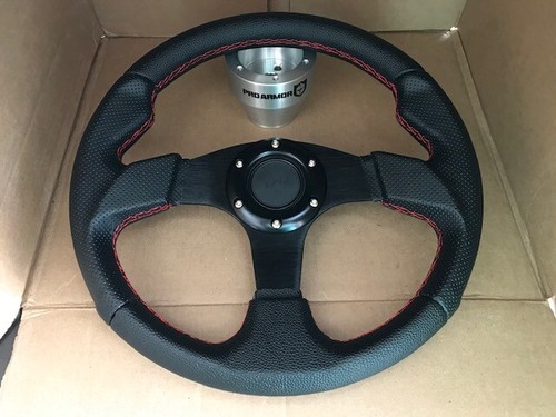 13.5" RTi Steering Wheel Black RS+ Pro Armor Silver Hub Polaris RZR 800 ...
