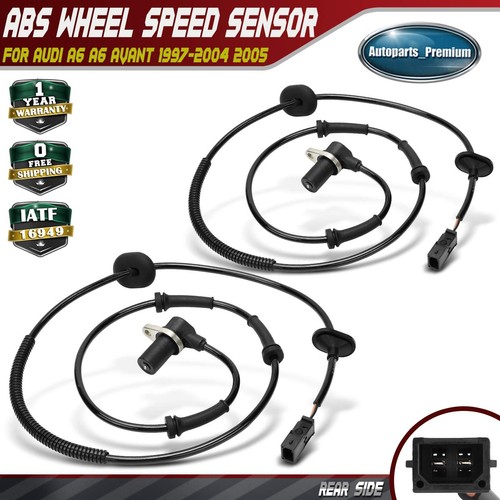 2x Rear Driver & Passenger ABS Wheel Speed Sensor for Audi A6 A6 Avant ...