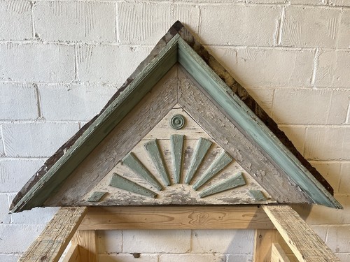 1800's Antique PORCH GABLE Front VICTORIAN Style Sunburst Chippy Paint ...