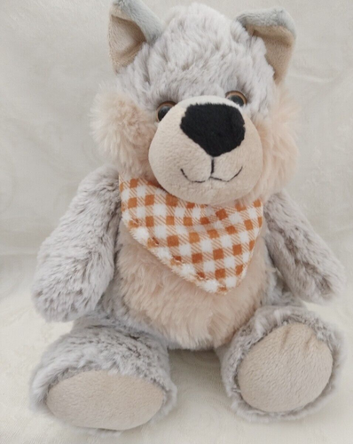 dollibu Sitting Wolf Very Soft Cuddle Stuffed Animal W/Bandana 8"plush ...