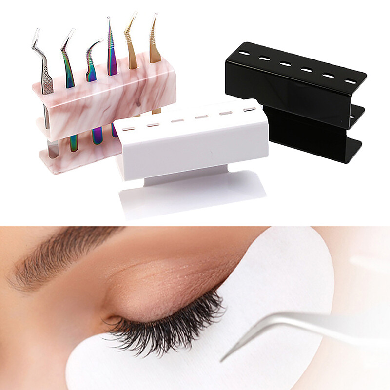 Acrylic Eyelash Tweezers Storage Holder Stand 6 Holes Convenient ...
