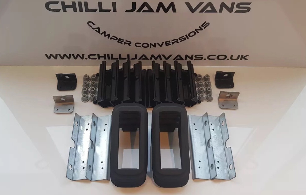 VW Transporter T5 T6.1 Kombi Rear Seat Floor Brackets 2 +1 Quick ...