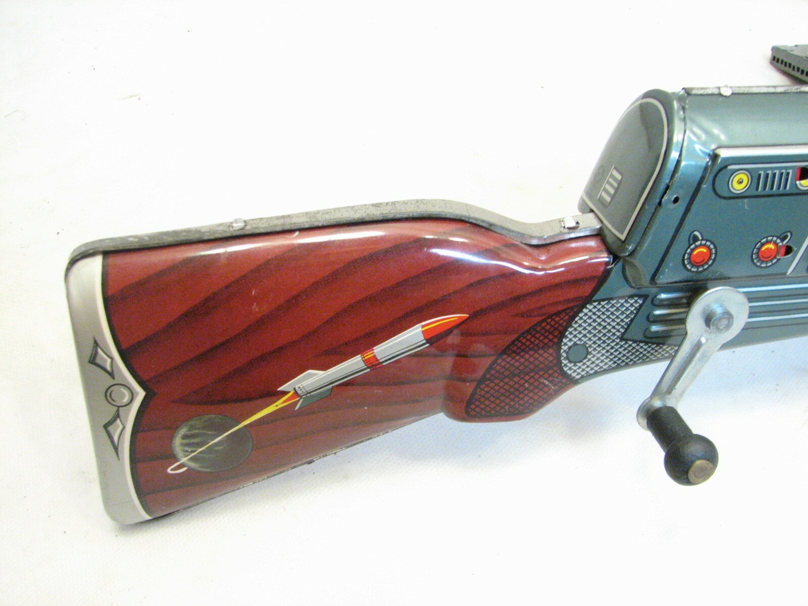 Rare Vintage Japan Tin Litho Hand Crank Sound Machine Gun Tracer Toy | eBay