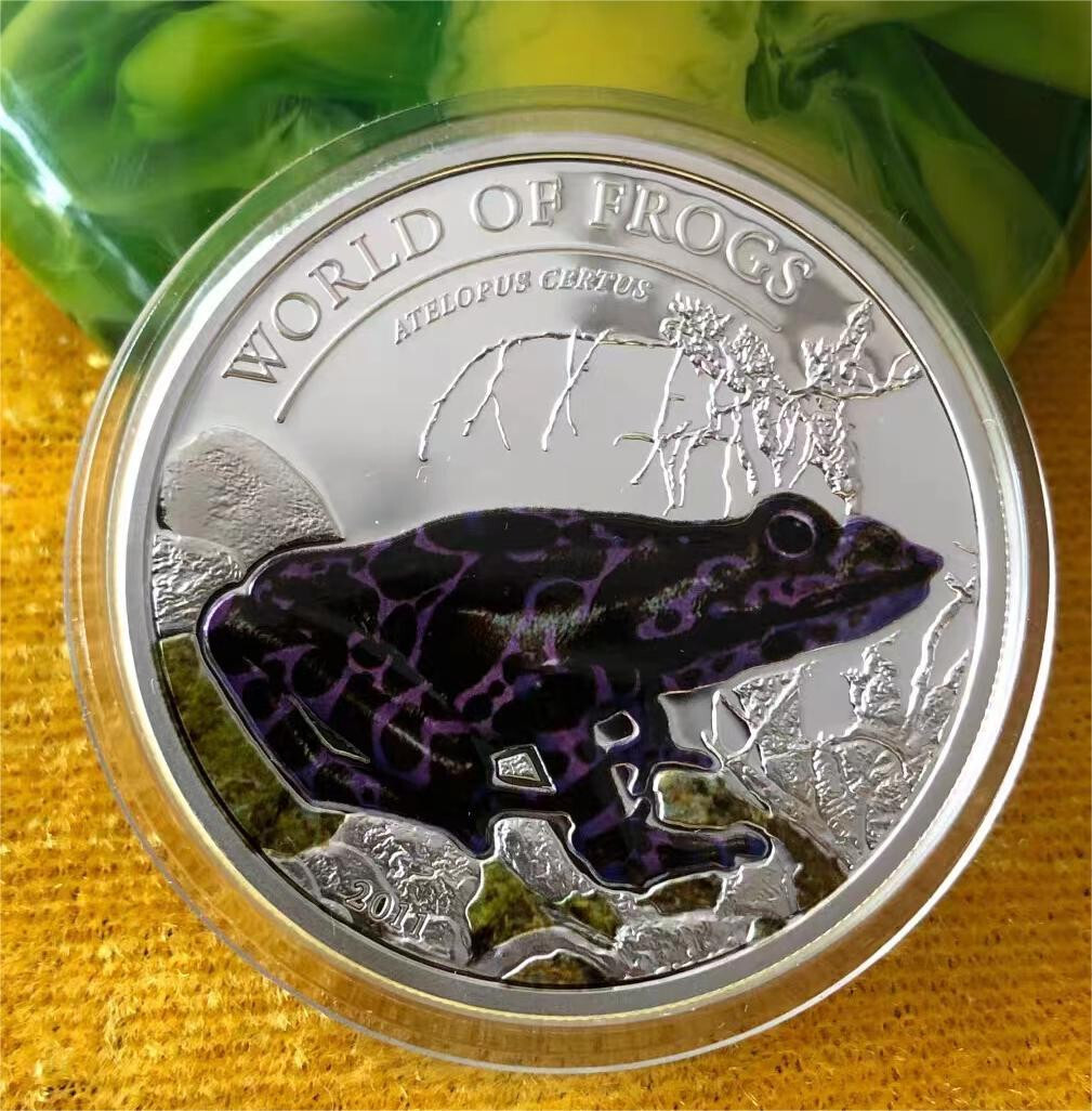 2011 Palau 15.5g Silver Coin - World of Frogs Series - Purple Atelopus ...