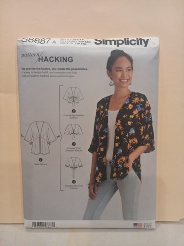 Simplicity Pattern 8887 Kimono Hacking Misses Sizes XXS XS S M L XL XXL ...