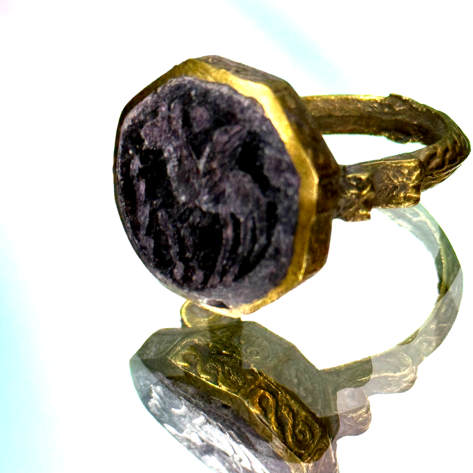 Ancient Roman Bronze Legion Ring with Rare Engraved Bezel 2nd Century ...