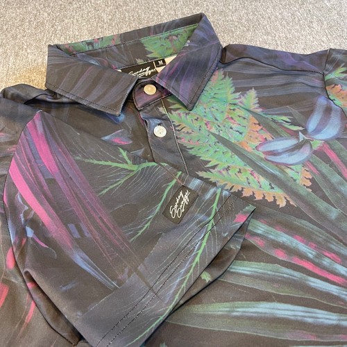 Sunday Swagger Floral Polo Shirt Golf Athletic Tropical Print Medium | eBay