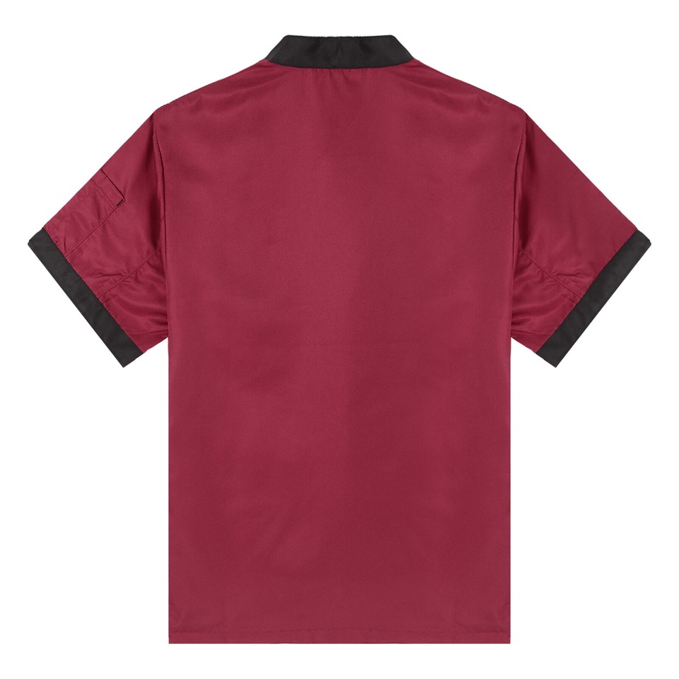 Men's Chef Coat Uniform Short Sleeve Cook Jacket Restaurant Kitchen ...