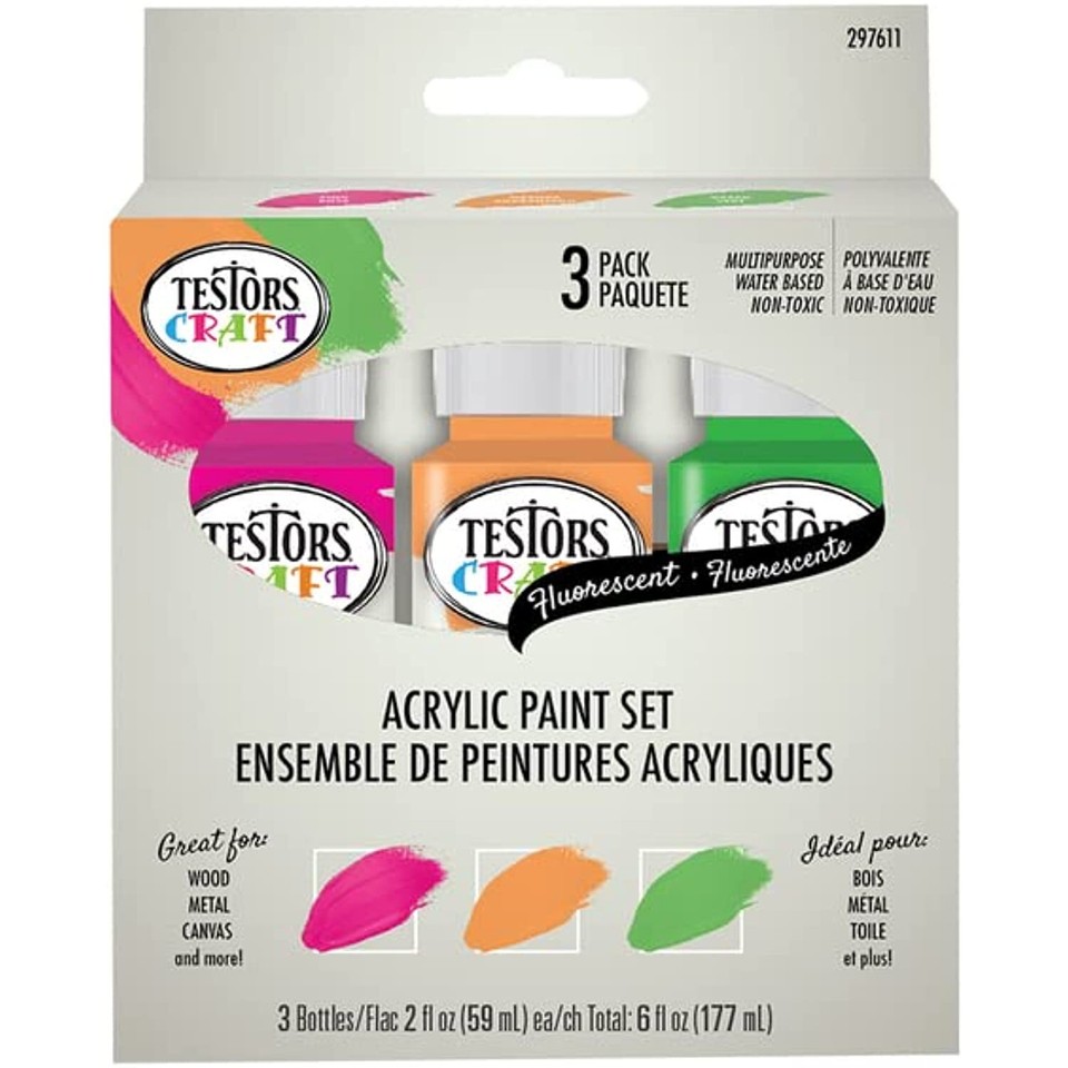 TESTOR CORPORATION Testor 297611 3PK 2OZ Fluo Paint Set - Quantity 6 | eBay