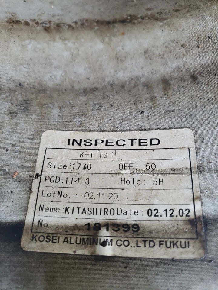 17x8/7 5x114.3 +45/50 JDM KOSEI K1 TS Rims | Japan | One Piece Cast ...