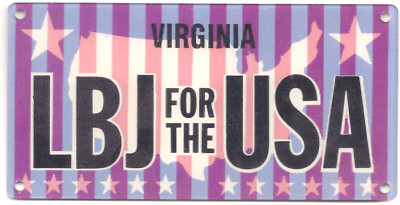 1964 LBJ for the USA VIRGINIA 3D mini Flasher License Plate | eBay