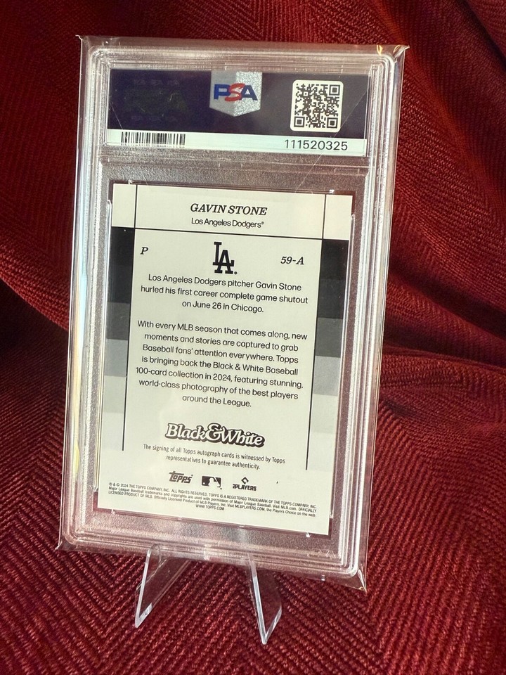 Gavin Stone TOPPS Black & White 2024 Autograph-yellow #59A PSA Grade 9 ...