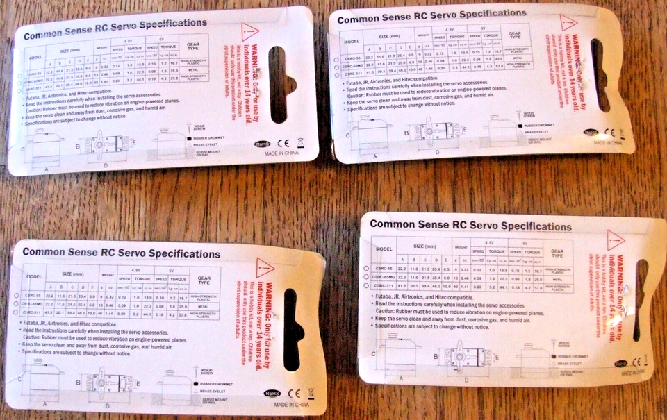 Common Sense RC CSRC-65MG Servo | eBay