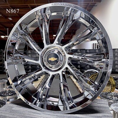 Custom Cadillac Wheels 22x9.5 with Cadillac Floating Caps Chrome | eBay