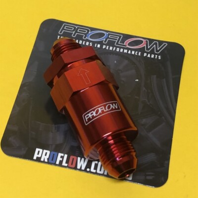 Proflow PFE609-08R AN8 Inline fuel filter 30 micron 30 x 50 -8AN Red ...