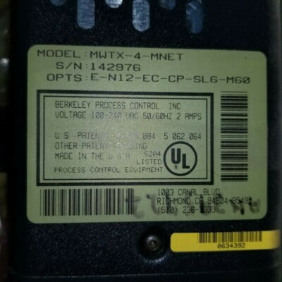 Berkeley Process Control Machine Controller MWTX-4-MNET | eBay
