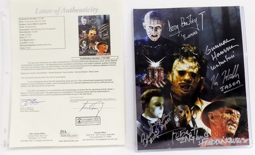 5 Signed HORROR MOVIE LEGENDS Autograph Inscribed 8x10 Color Photo JSA ...