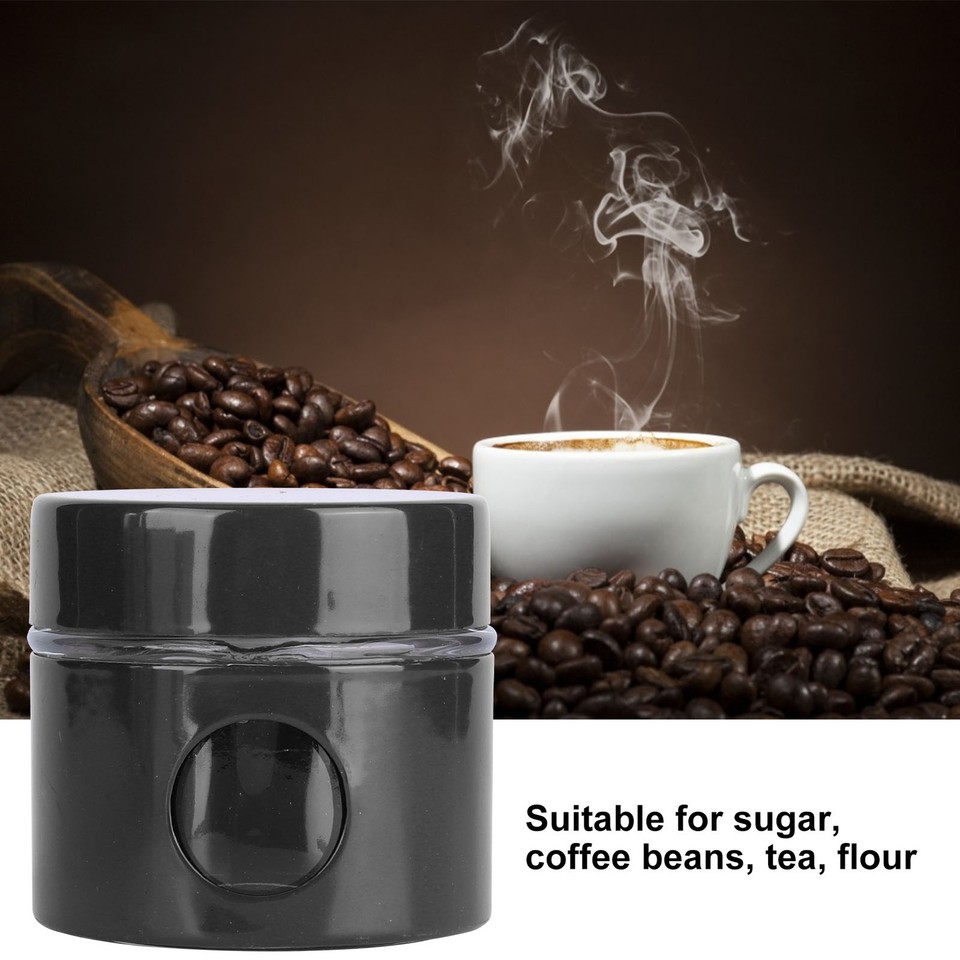 Black Coffee Bean Container Iron Glass Mini Sealed Jar Kitchen Storage ...