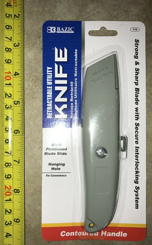 Metal Retractable Utility Knife Extra Sharp - Box cutter, carpet, work ...