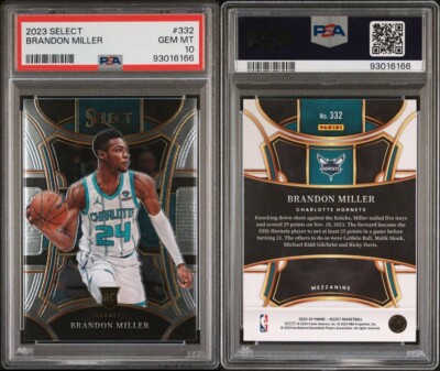 Brandon Miller RC #332 - 2023-24 Panini Select - PSA 10 GEM MT | eBay