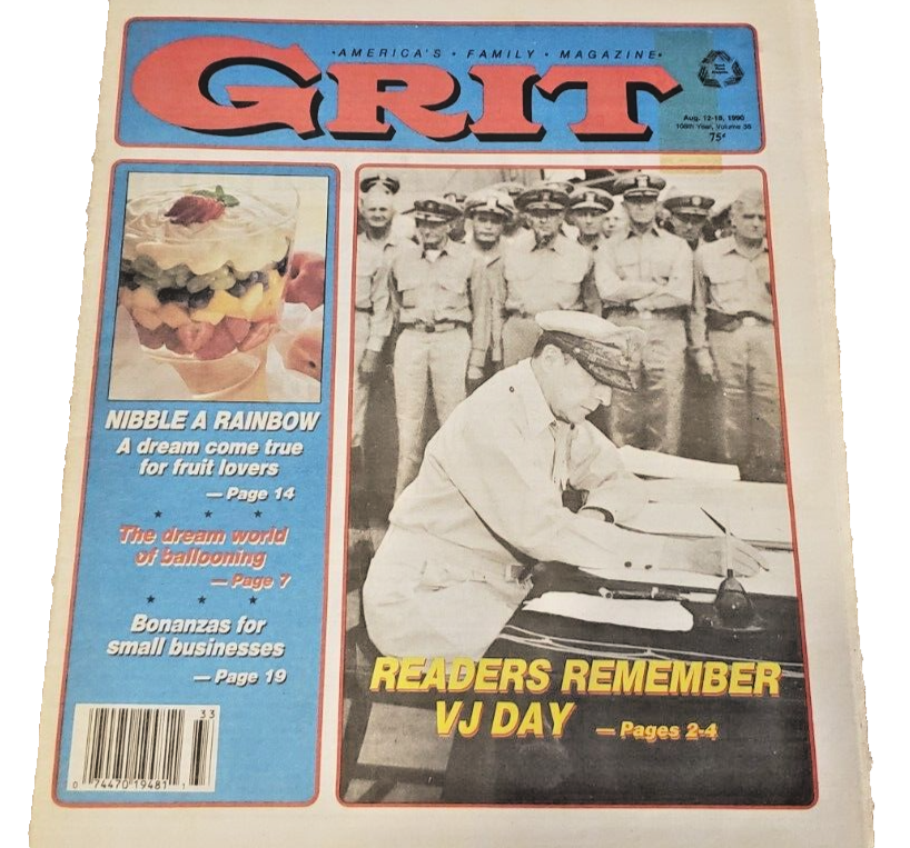 Vintage GRIT Magazine August 12-18, 1990 Readers Remember VJ Day | eBay