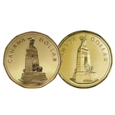 🇨🇦 Canada Dollar Coin Loonie $1, War Memorial in Ottawa, Proof ...