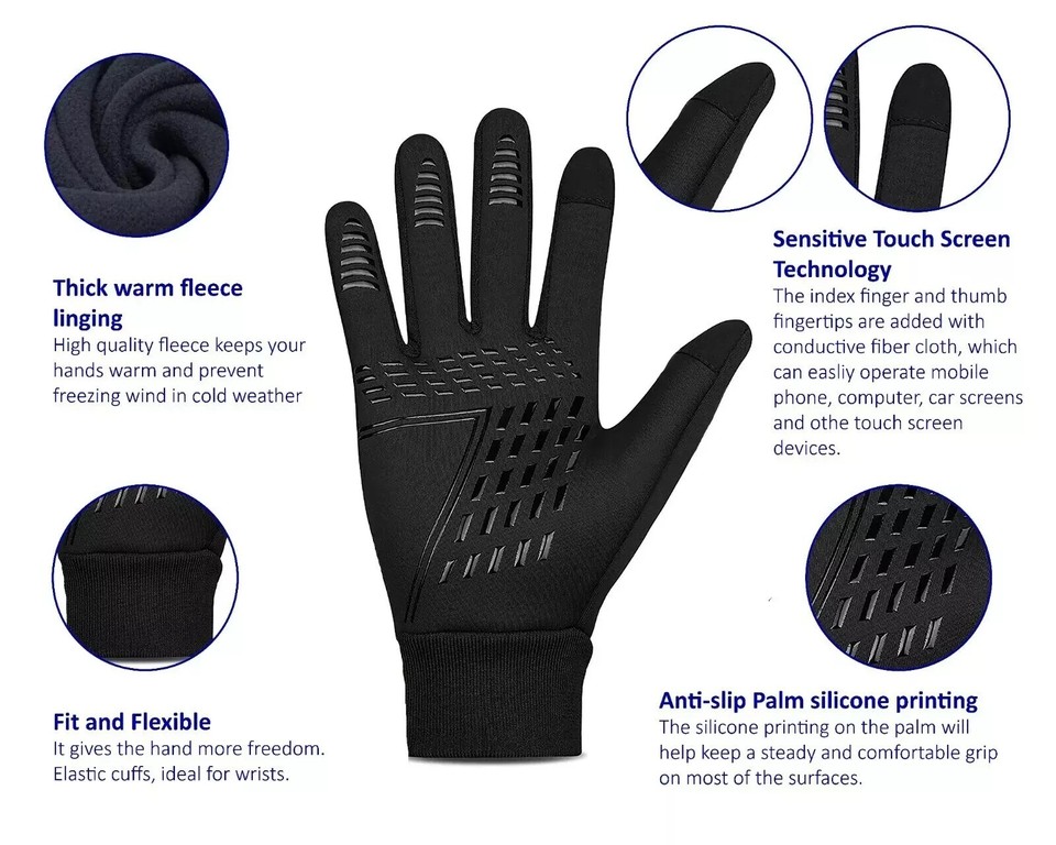 Winter Gloves Waterproof Thermal Touch Screen Thermal Windproof Warm ...