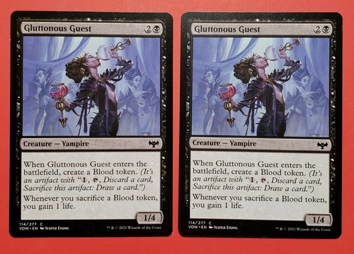 2x Gluttonous Guest Creature Vampire Crimson Vow Mtg Magic Gathering ...
