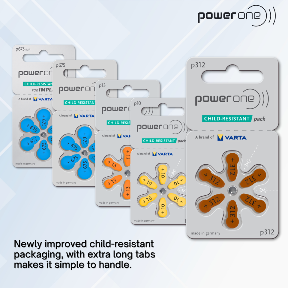 Power One Size 312, PR41, MF Zinc Air Hearing Aid Batteries (120 ...