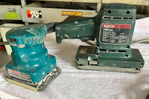 1 BOSCH ORBITAL SANDER/ 1 MAKITA PALM SANDER AND 1 BOSCH MOUSE SANDER ...