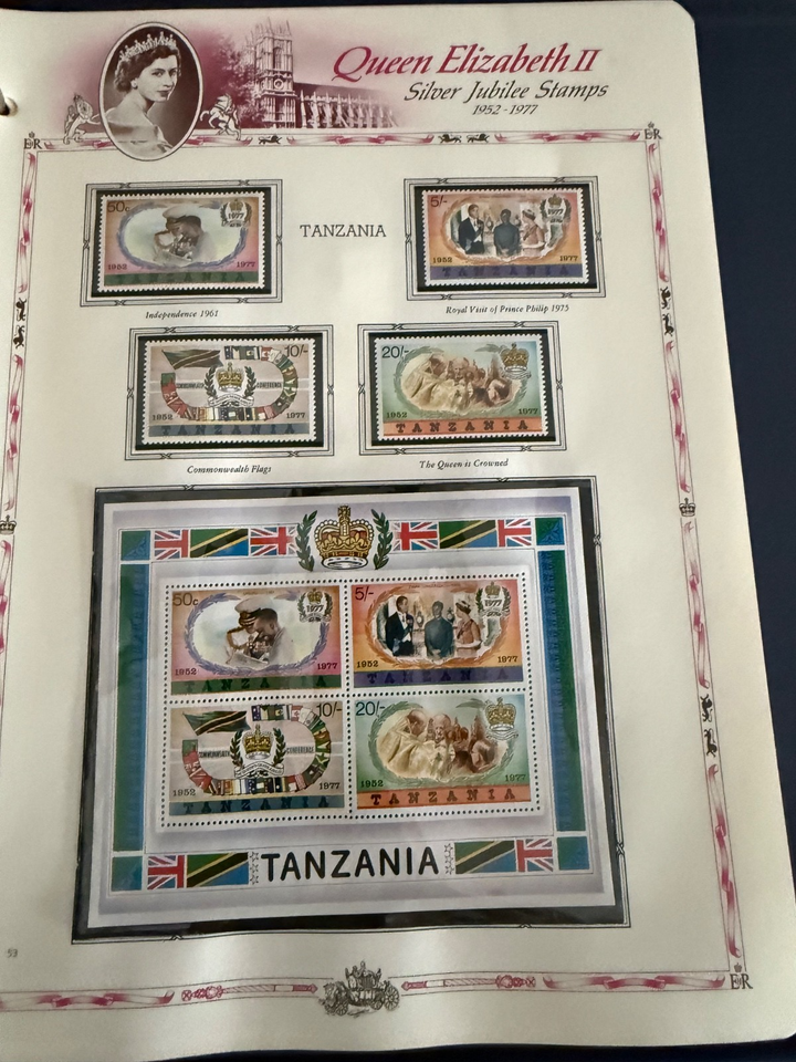 Queen Elizabeth II Coronation silver anniversary stamps with 1st/2nd ...