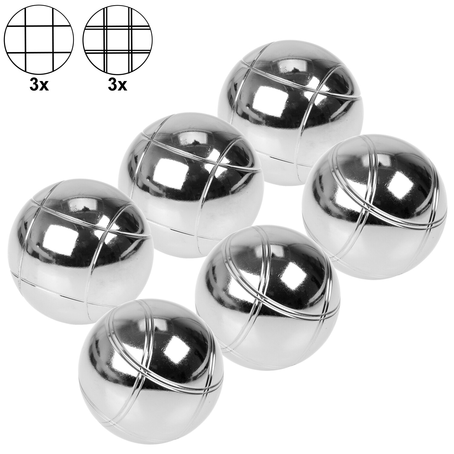 Boccia Boule Petanque Metall Kugeln Set Outdoor Garten und Strand ...