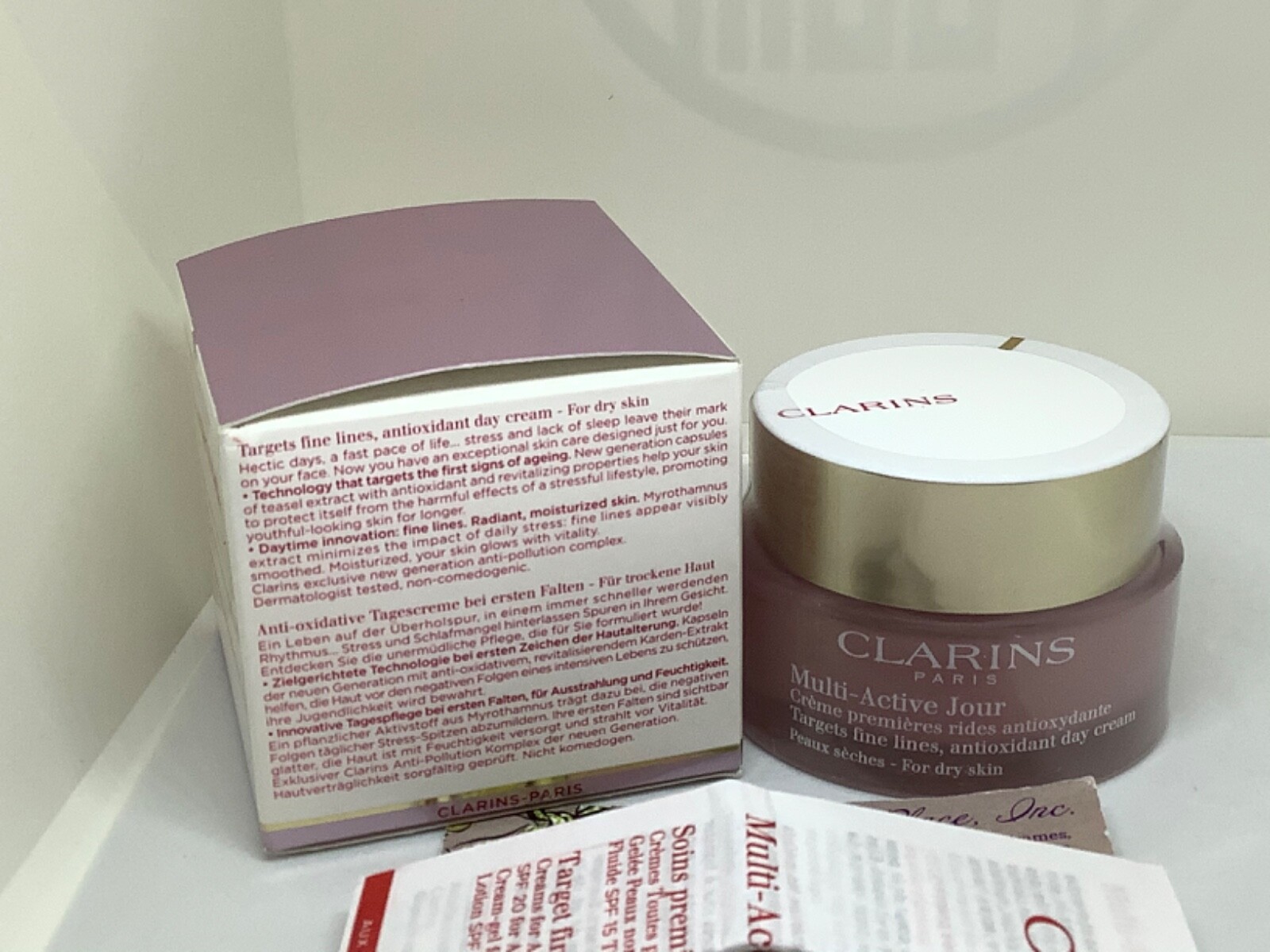 CLARINS DAY CREAM 1.6oz DRY SKIN TARGET FINE LINES, ANTIOXIDANT SEALD ...