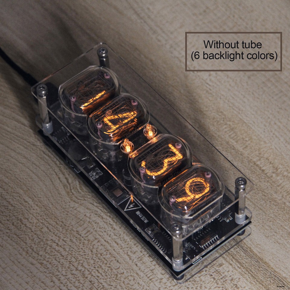 IN-12 Glow Tube Clock Fluorescent Nixie Clock Colors Light Display Time ...