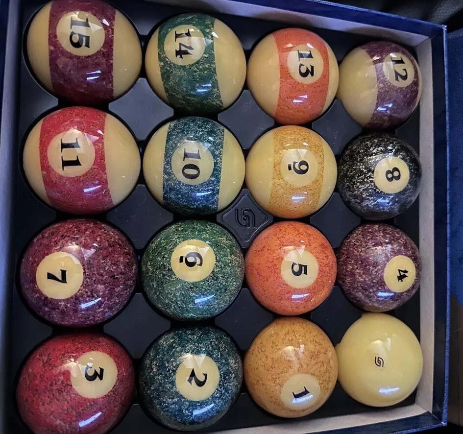 Aramith Stone Collection Pool Balls Set, 2’1/4 Regulation Size-NO BOX ...