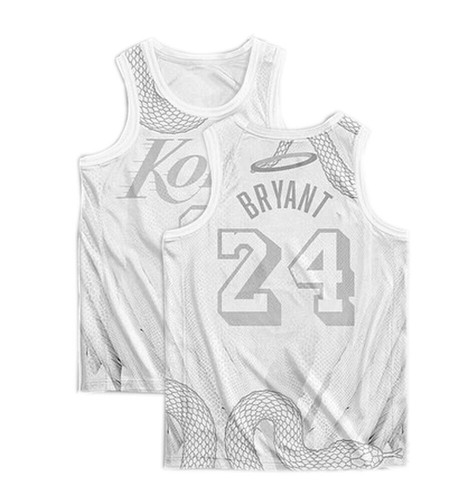 Rare Bryant 8/24 White Snake Skin Basketball Jersey Hip Hop Workout ...