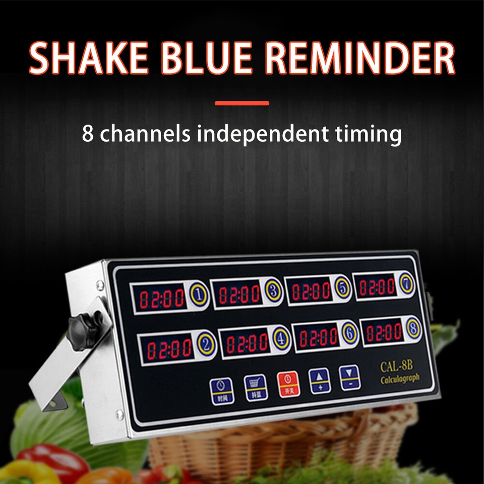 Kitchen Timer 8 Channel Digital Timer Loud Alarm Cooking Timer Clock ...