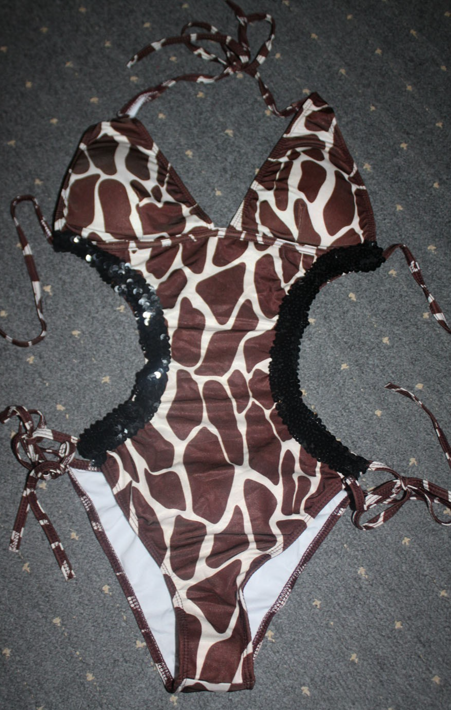 Badeanzug Einteiler Monokini braun beige Gr M NEU "Instyle Fashion ...