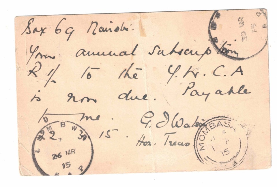 1915 Nairobi East Africa and Uganda Postal Card Forward via Kericho to ...