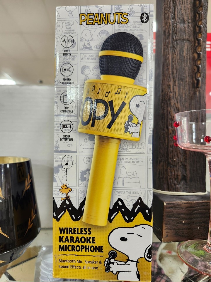 PEANUTS SNOOPY WIRELESS KARAOKE MICROPHONE BLUETOOTH SPEAKER SOUND ...