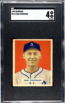 1949 BOWMAN #112 SAM CHAPMAN. JUST GRADED SGC 4, No Creases Great Color ...