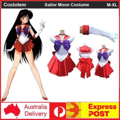 Sailor Moon Mars Red Sailormoon Costume Cosplay Uniform Fancy Dress ...