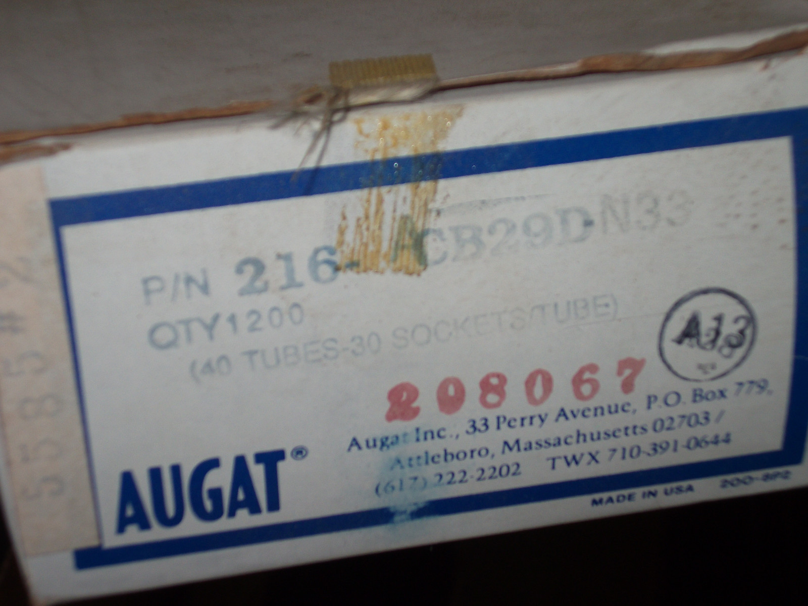 216-1G7 AUGAT 16-PIN Socket TIN S/T ORIG PACKAGING IN TUBE QTY-10 | eBay