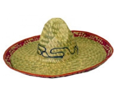 Mens Sombrero Embroidered Straw Mexican Hat Boys Fancy Dress Costume ...